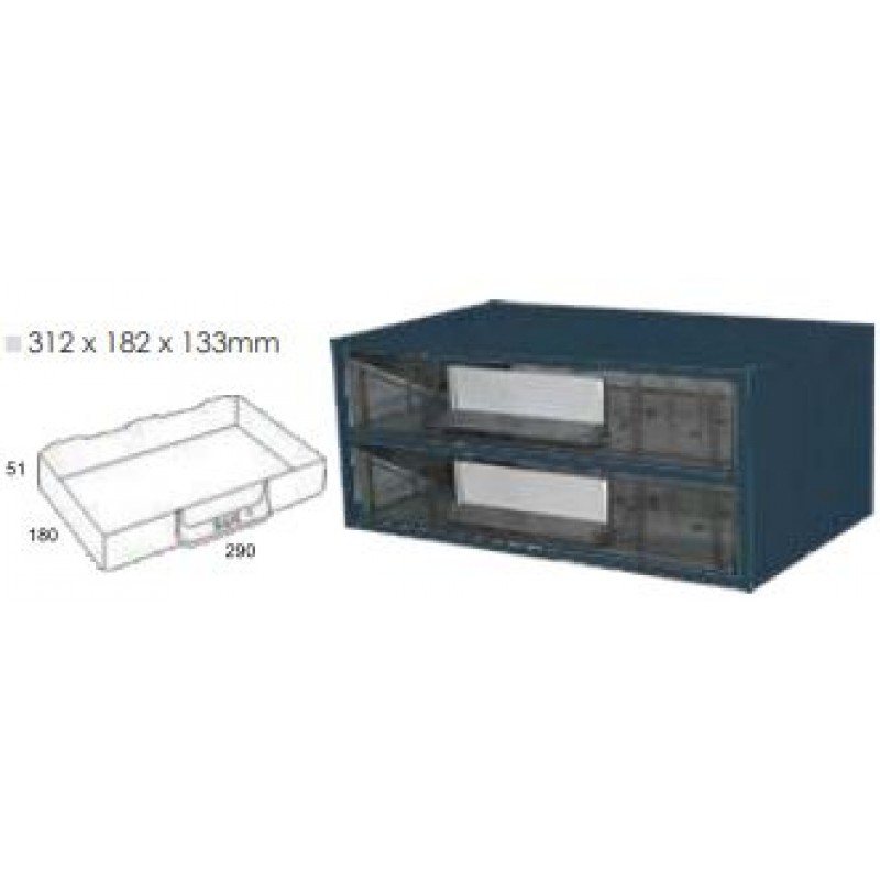 ESTANTE METAL COM GAVETAS PLÁSTICAS