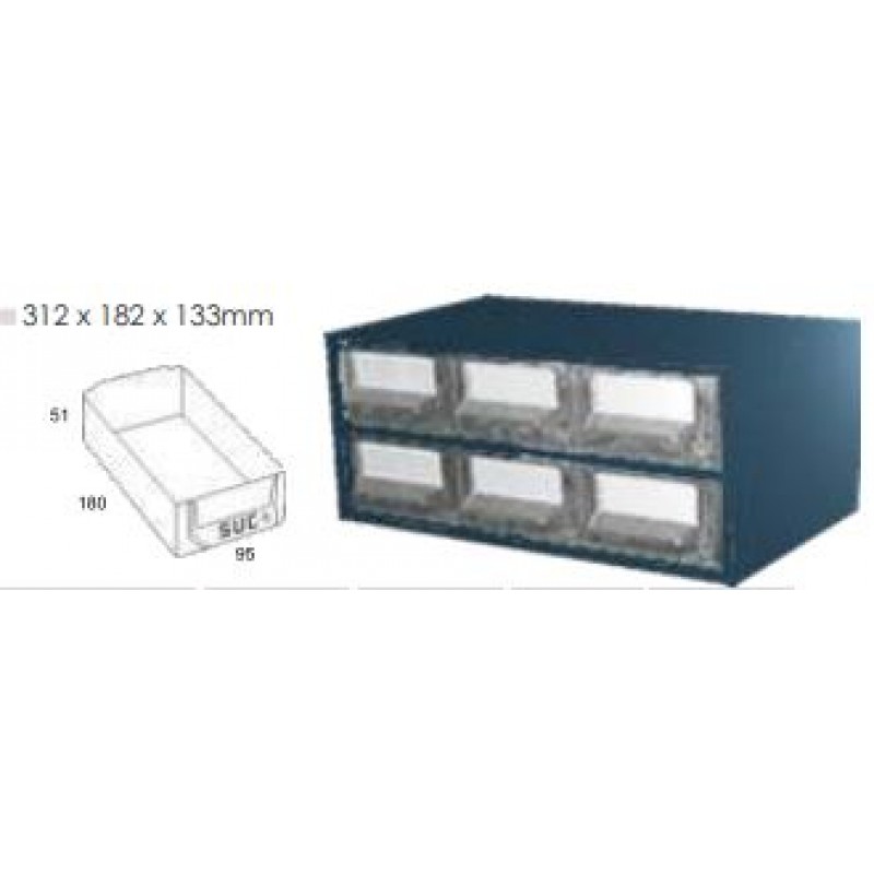 ESTANTE METAL COM GAVETAS PLÁSTICAS