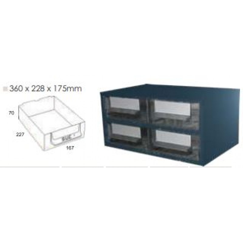 ESTANTE METAL COM GAVETAS PLÁSTICAS